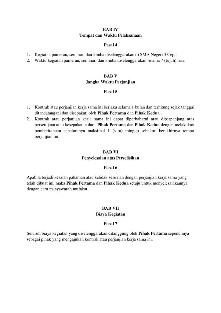 Contoh Mou Kerja Sama Dengan Lembaga Pendidikan Percetakan Walisongo